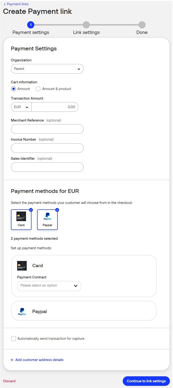 Create a Payment Link | Online payments | Verifone Developer Portal